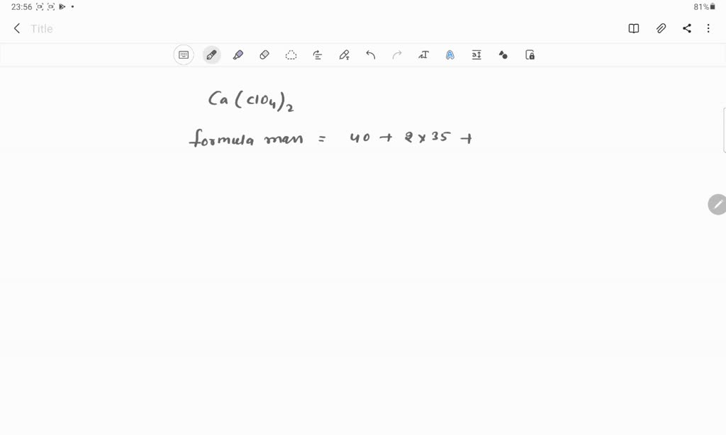 SOLVED: Calculate the formula mass of calcium perchlorate, Ca(ClO4)2 ...