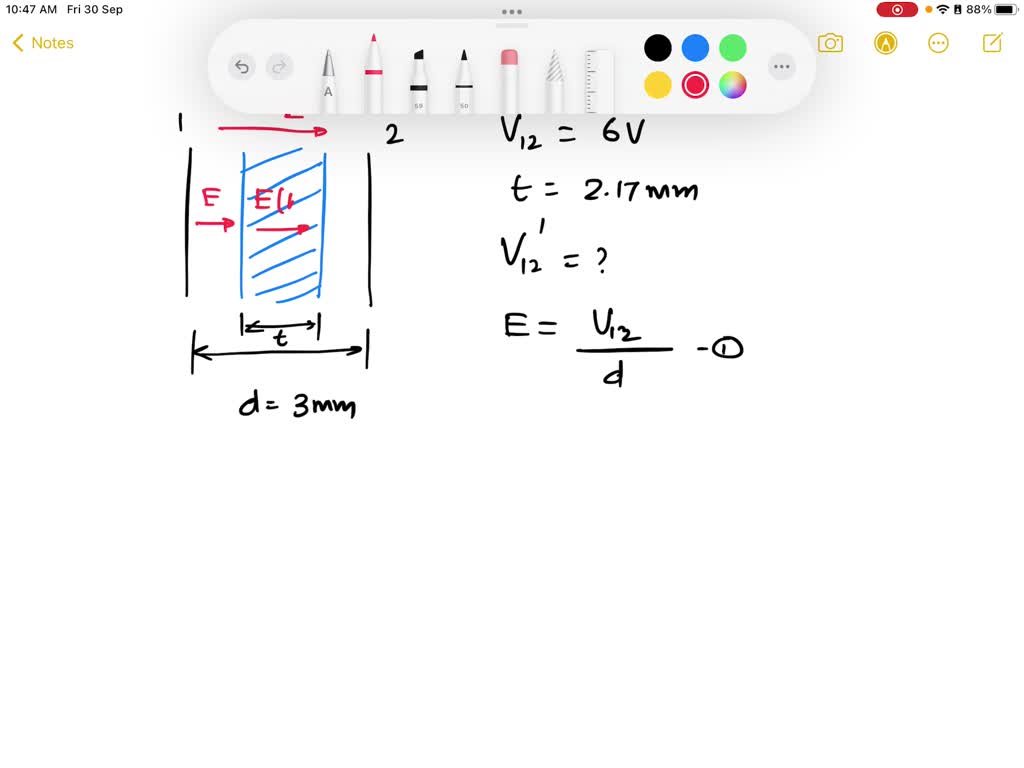 SOLVED: A capacitor with a 3 mm gap has a potential difference of 6 ...