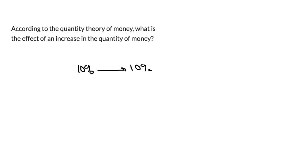 SOLVED: According to the simple quantity theory of money, what changes ...