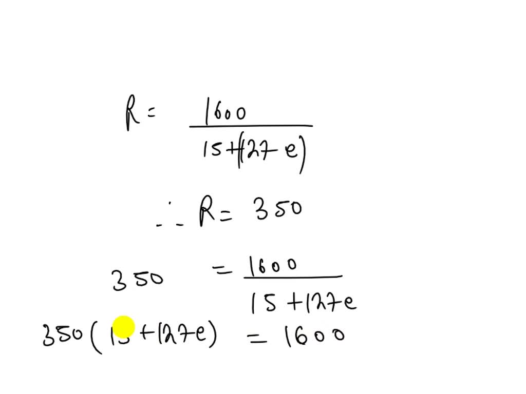 SOLVED: 1600 A transportation engineer uses the formula, R to determine ...