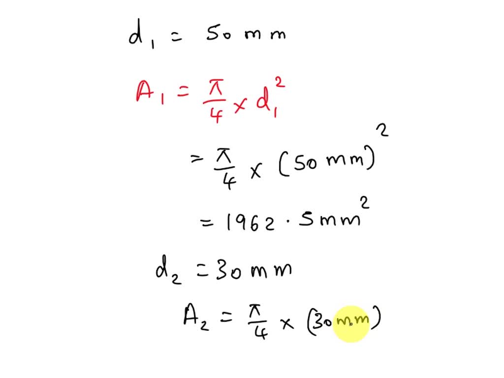 SOLVED: A reducing water pipe section has an inlet diameter of 50 mm ...