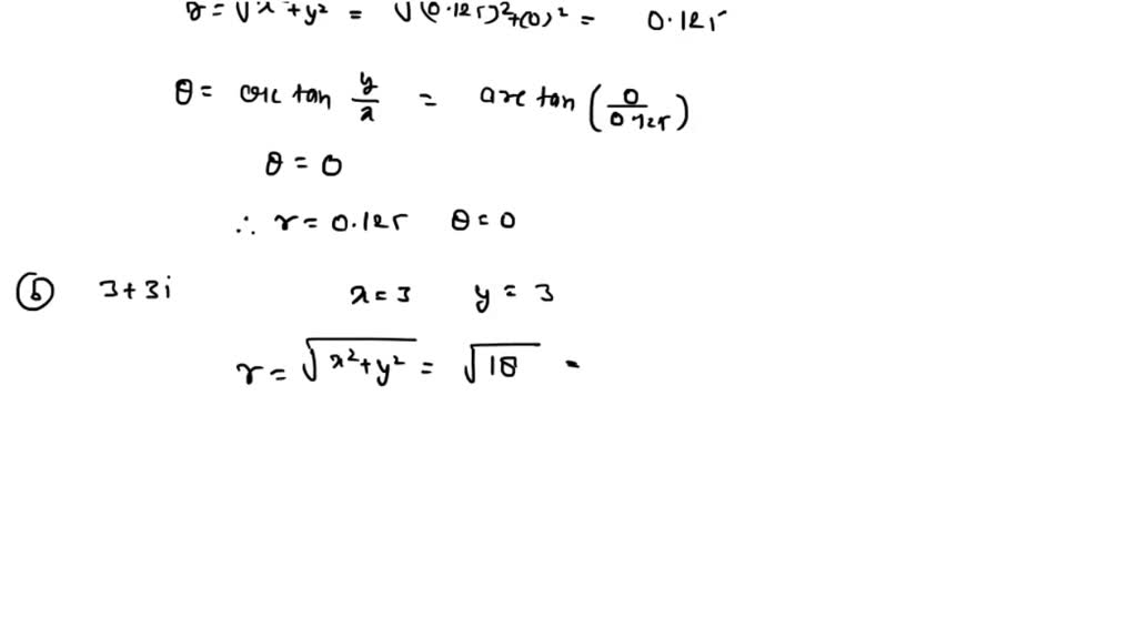 SOLVED: (a) Write the following numbers in the polar form re^(iÎ ...