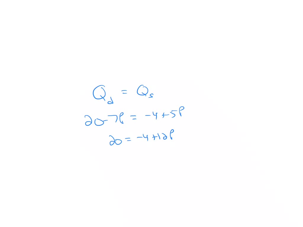 SOLVED: Demand and Supply functions are expressed by the following ...