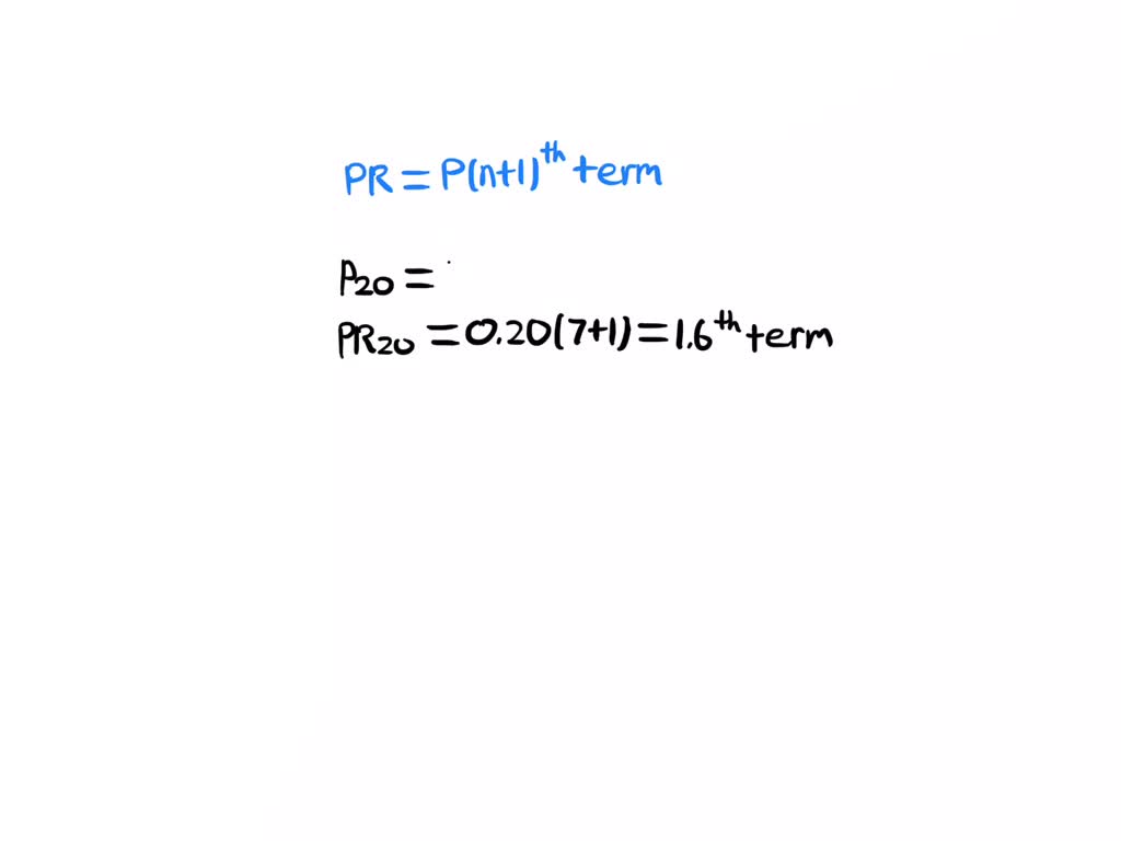 SOLVED: Calculate the 20th, 50th, and 80th percentiles for the ...