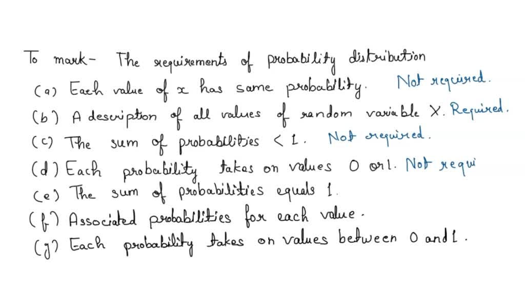 SOLVED: What are the requirements for a probability distribution ...