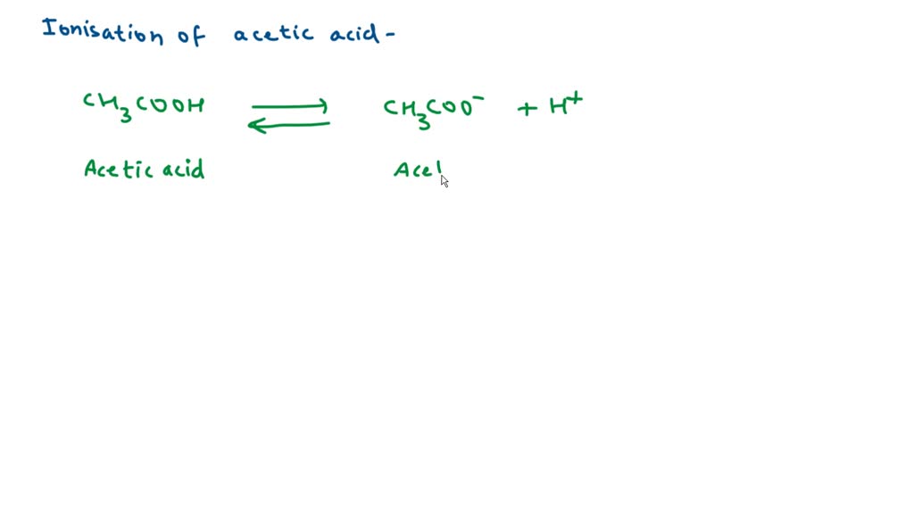 SOLVED: a) Write an equilibrium equation that shows the ionization of ...