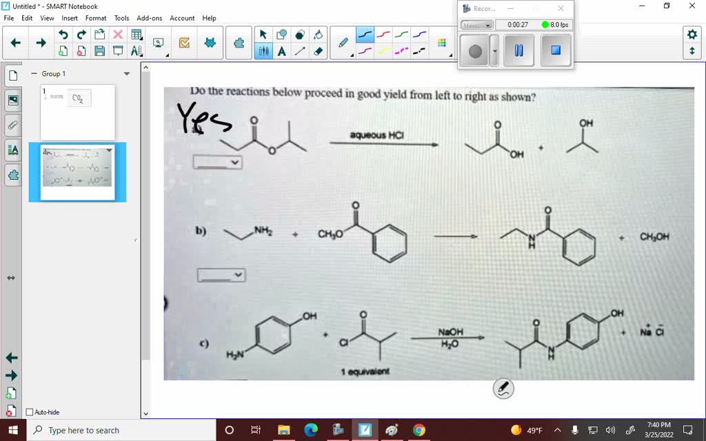 SOLVED: Do the reactions below - procced in good yield from left to ...