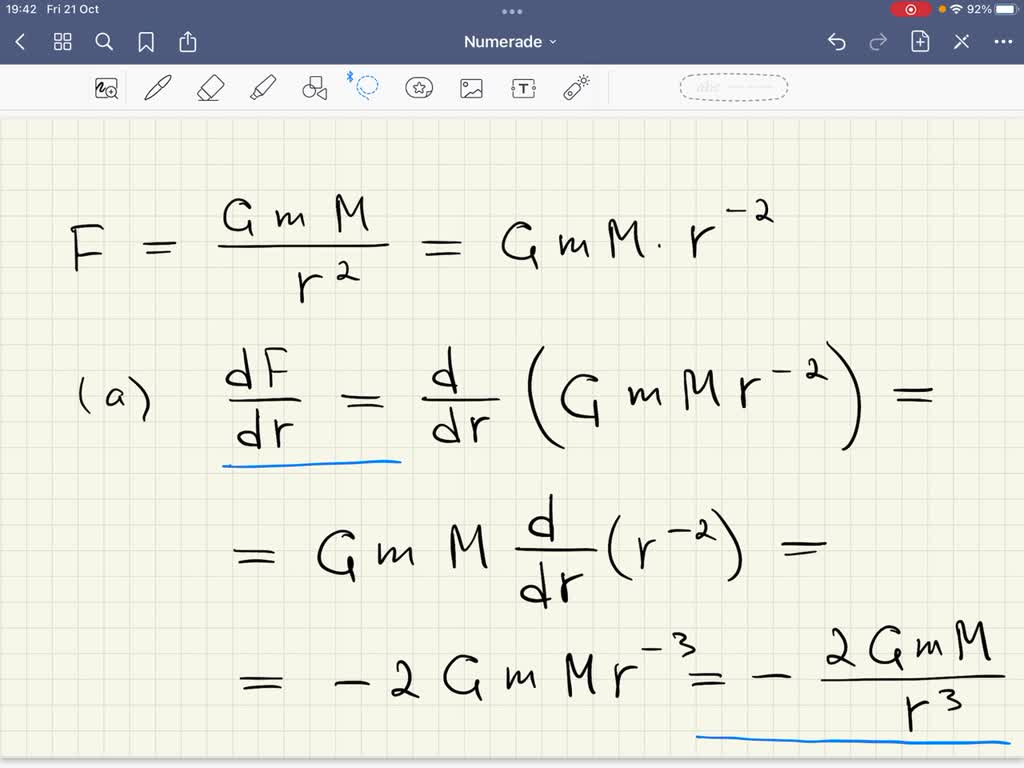 SOLVED: Newton' s Law of Gravitation says that the magnitude F of the ...