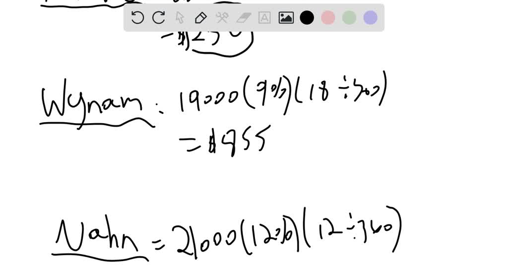 SOLVED: Interest accruals are calculated using a 365-day year with the day after the note was ...
