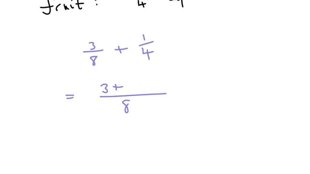 Lynn is making a snack. The recipes call for 3/8 cup of water for oats ...