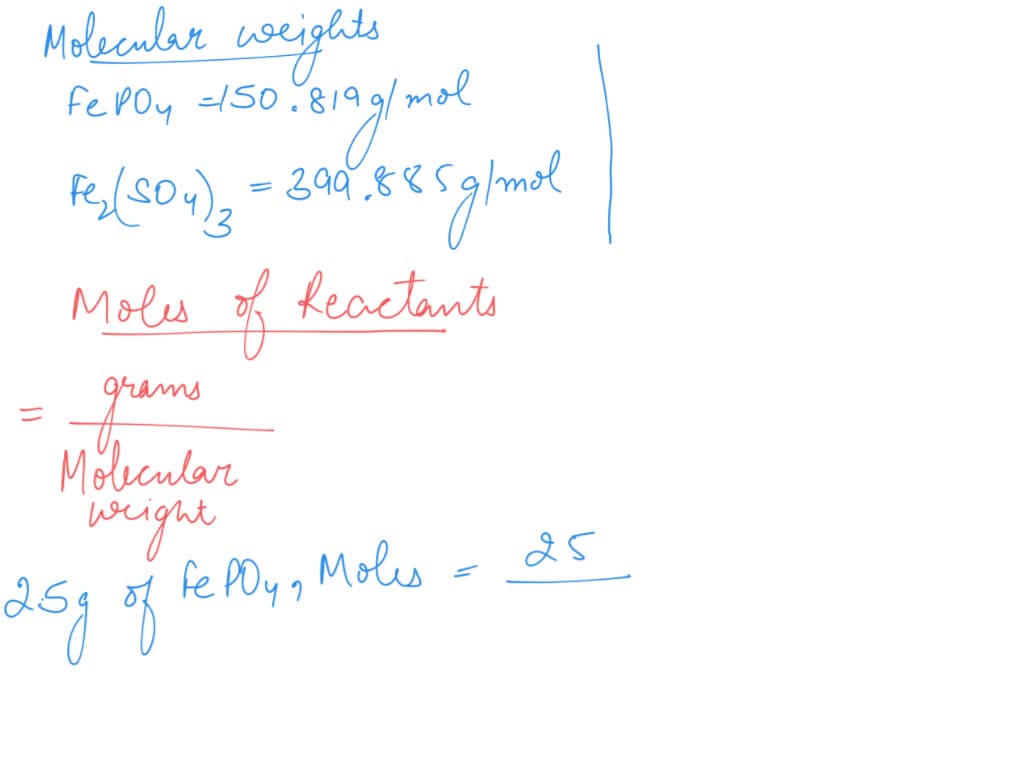 Solved Write The Equation For The Reaction Of Iron Iil Phosphate