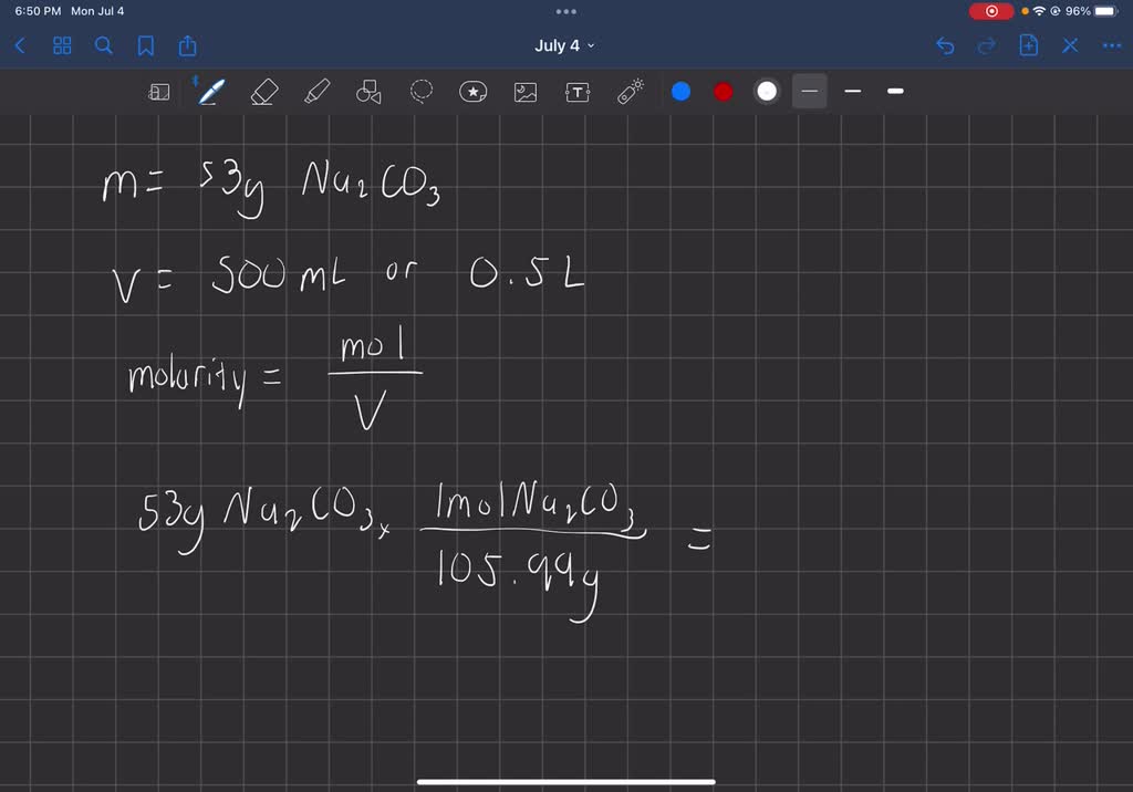SOLVED: If 53g Na2CO3 is dissolved in 500 ml solution find molarity of Na+ ion