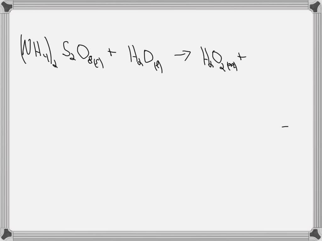 SOLVED: (g) The hydrogen peroxide used in this experiment can be ...