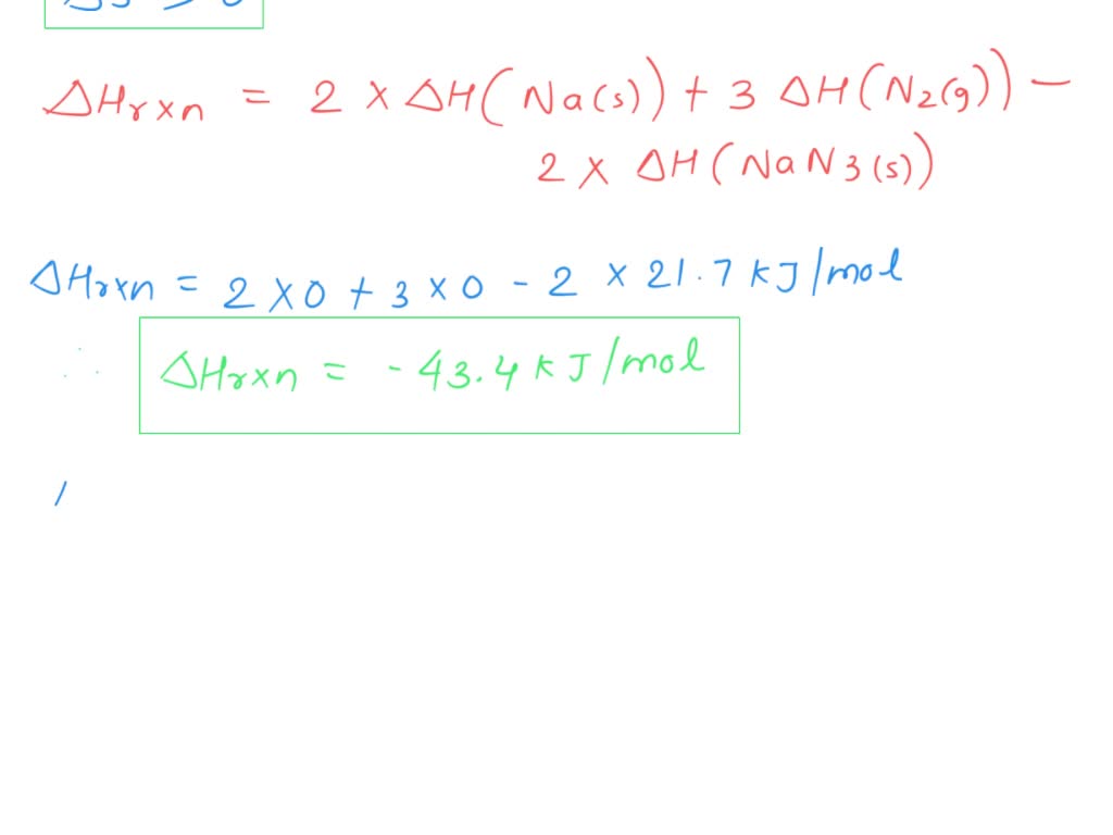 SOLVED: Solid sodium azide (NaN3) decomposes into nitrogen gas and ...