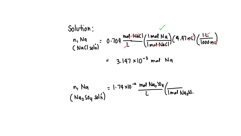 SOLVED: Calculate the molarity of sodium ion in a solution made by mixing 4.47 mL of 0.704 M ...