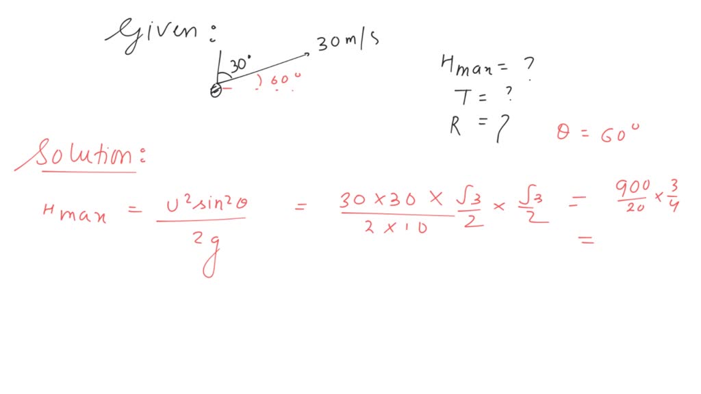 SOLVED: kecepatan awal 20m/s dan sudut elevasi 30 derajat . tentuka ...