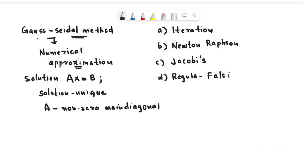 Solved Question Consider The Following Linear System Of Equations 1