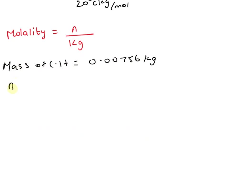 SOLVED: Title: Freezing Point of Cyclohexane and Unknown Solute Mass of ...