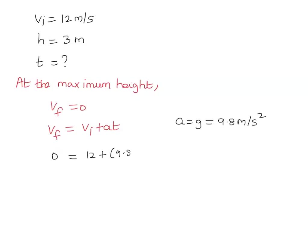 SOLVED: An object is thrown upwards with a speed of 12 m/s. How long ...