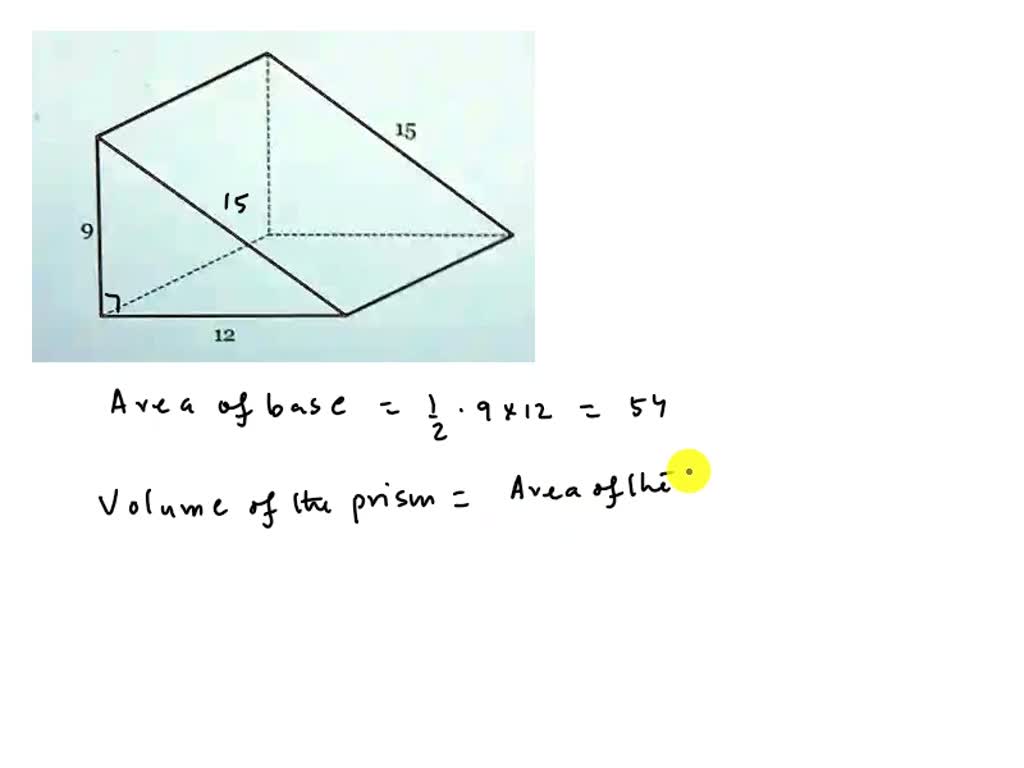 SOLVED: The bases of the prism below are right triangles The Volume of ...