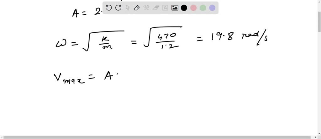 SOLVED: 17% Part (e) Write an equation for the maximum speed Vmax of the block.