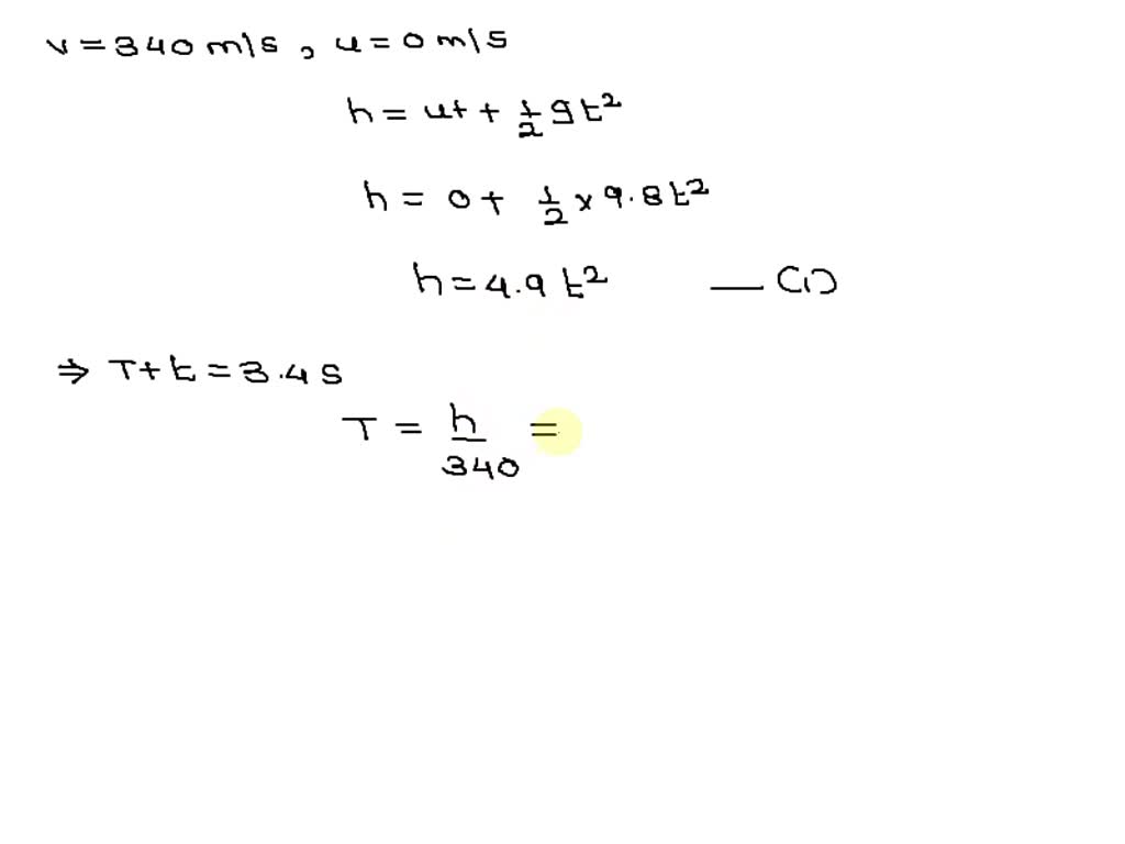 SOLVED: A rock is dropped from a sea cliff, and the sound of it ...