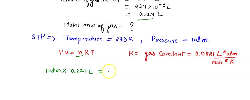 SOLVED: A sample of a gaseous substance weighs 0.5 g and occupies 1.12 ...