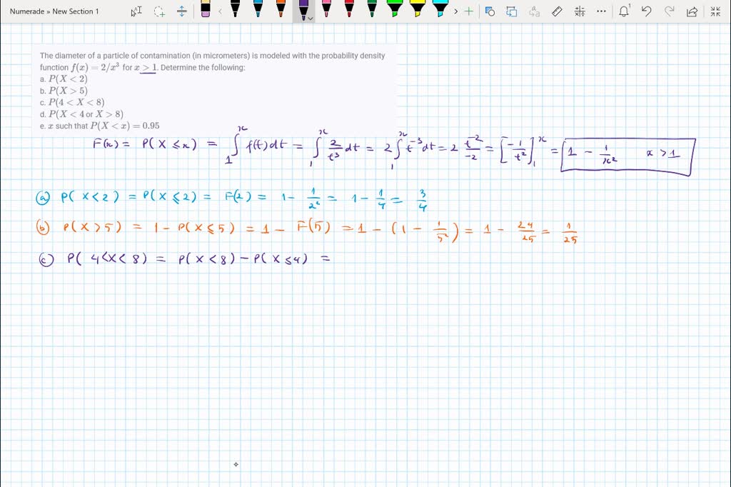 SOLVED: The diameter of a particle of contamination (in micrometers) is ...