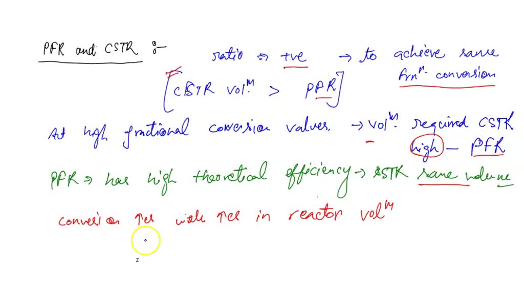 SOLVED: Calculate the volume of a CSTR for the conditions used to figure the plug-flow reactor ...