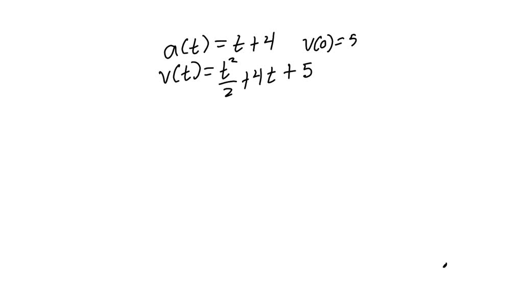 SOLVED: The acceleration function (in m/s2) and the initial velocity are given for a particle ...
