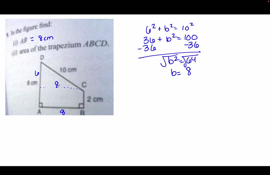 SOLVED: In the following trapezium, find the area of ABCDE