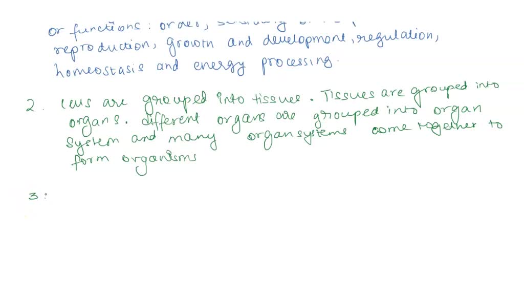 SOLVED: Define biology. Describe the key characteristics of life ...