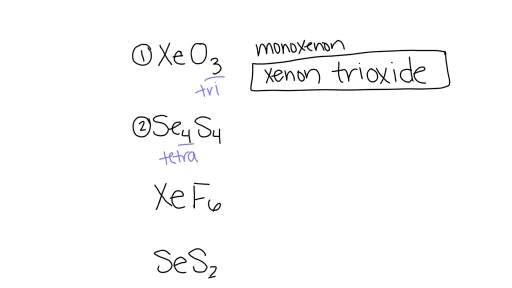 SOLVED: Fill in the systematic names of the following chemical ...