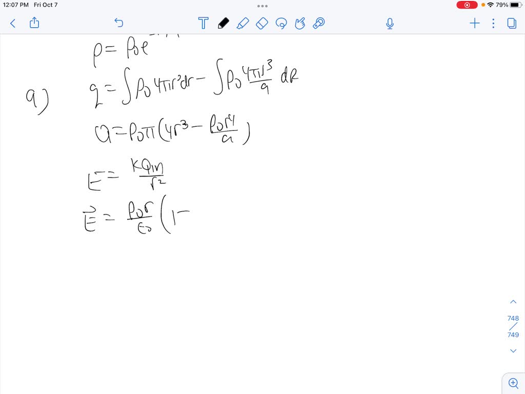 SOLVED: A spherically symmetric charge distribution is described by a volume charge density ...