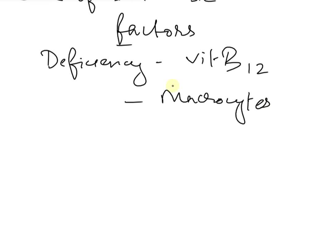 SOLVED: A lack of intrinsic factor, leading to a deficiency of vitamin ...