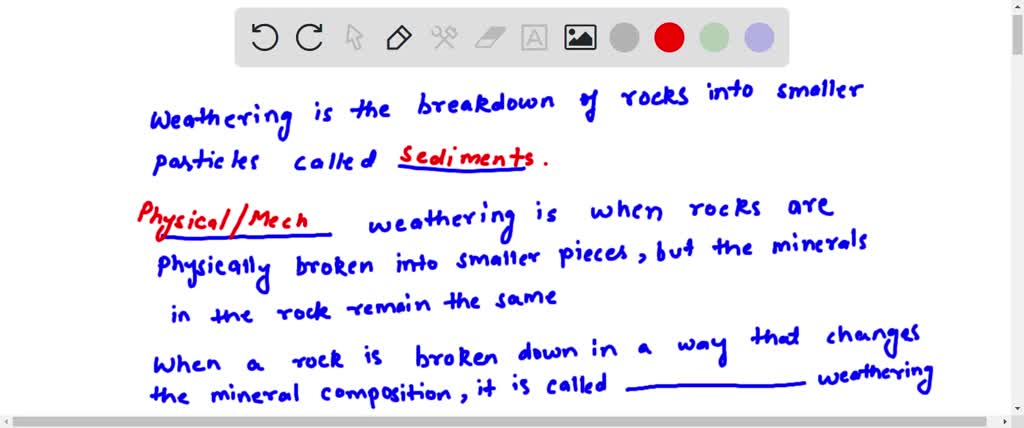 SOLVED: Fill in the blanks to complete each statement about weathering ...