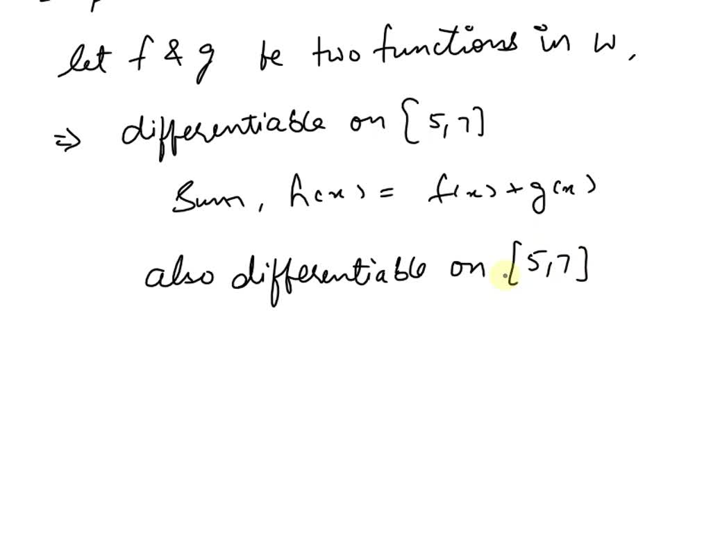 Solved 6 Wis The Set Of All Functions That Are Differentiable On [5