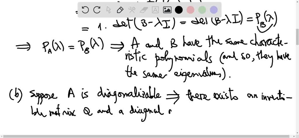 SOLVED: 6. matrix and linear algebra a Show that similar matrices have the same characteristic ...