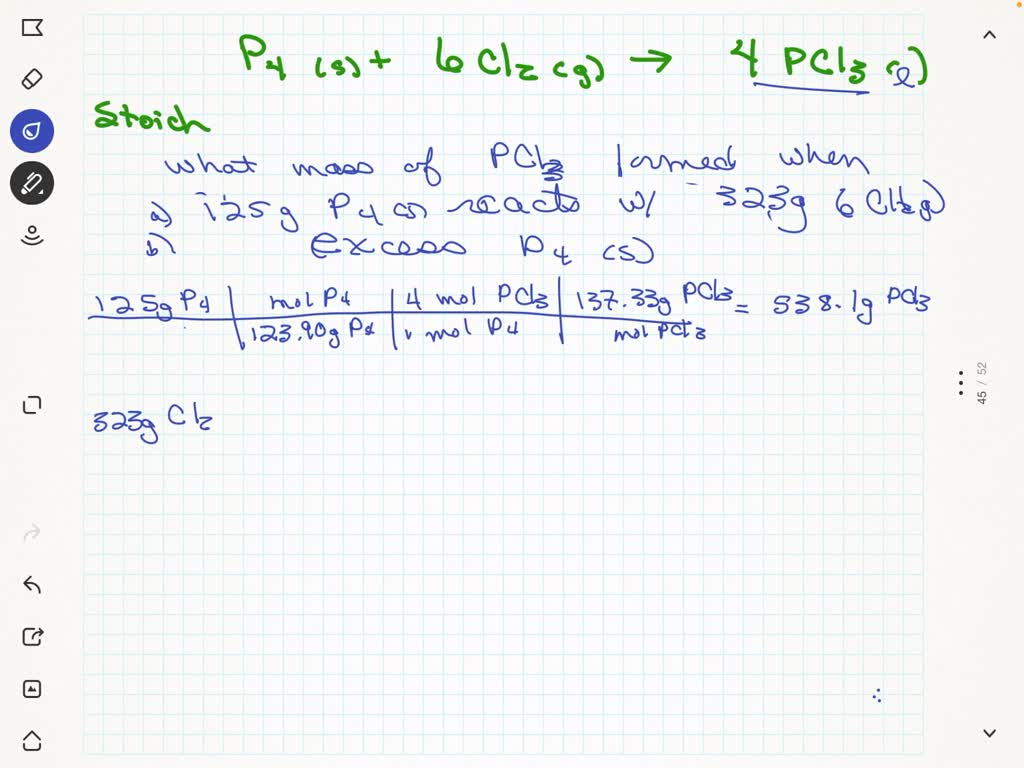 SOLVED: Phosphorus trichloride; PCl3, is a commercially important ...