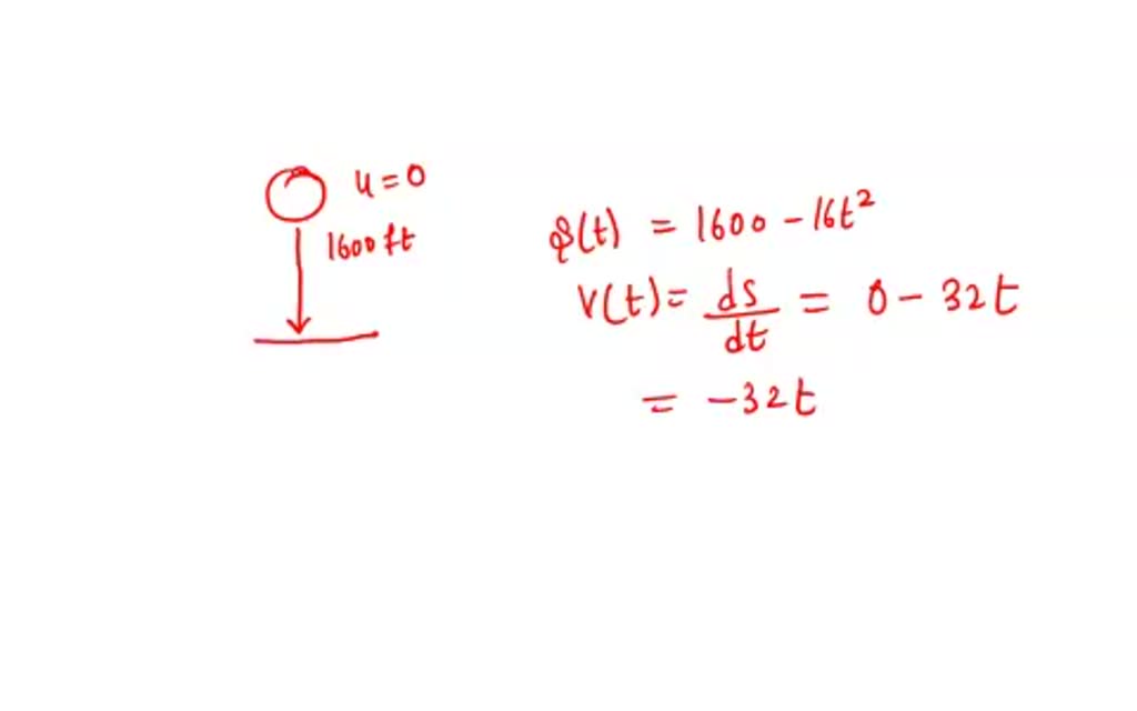 SOLVED: An object is dropped from a tower; 1600 ft above the ground. The object's height above ...