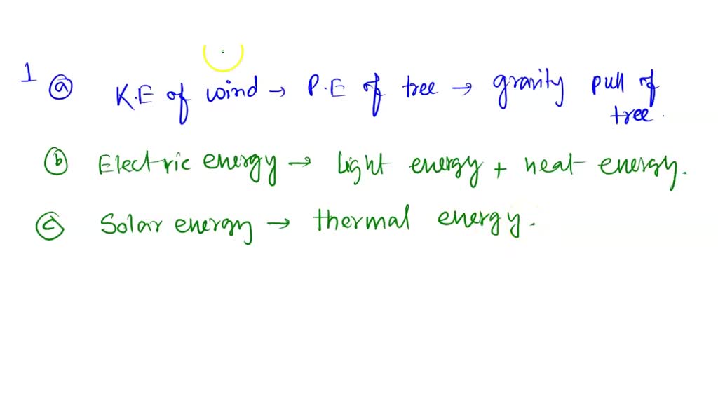 SOLVED: Write the energy transformation equations for each of the ...