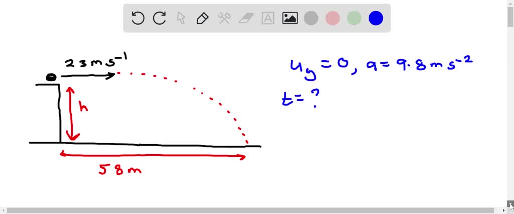 SOLVED: A ball thrown horizontally at 23 m/s travels a horizontal ...