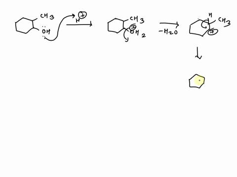 draw a detailed curved arrow mechanism for the e1 acid catalyzed dehydration of 2 ...
