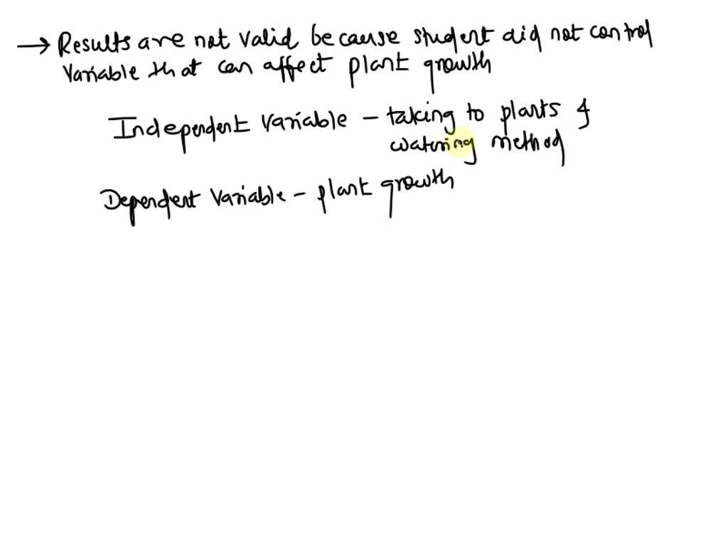 A student conducted an experiment to test whether talking to plants ...