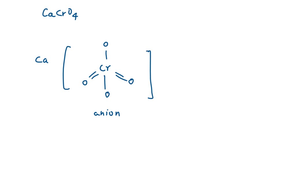 SOLVED: The compound CaCrO4 is an ionic compound: What are the ions of ...