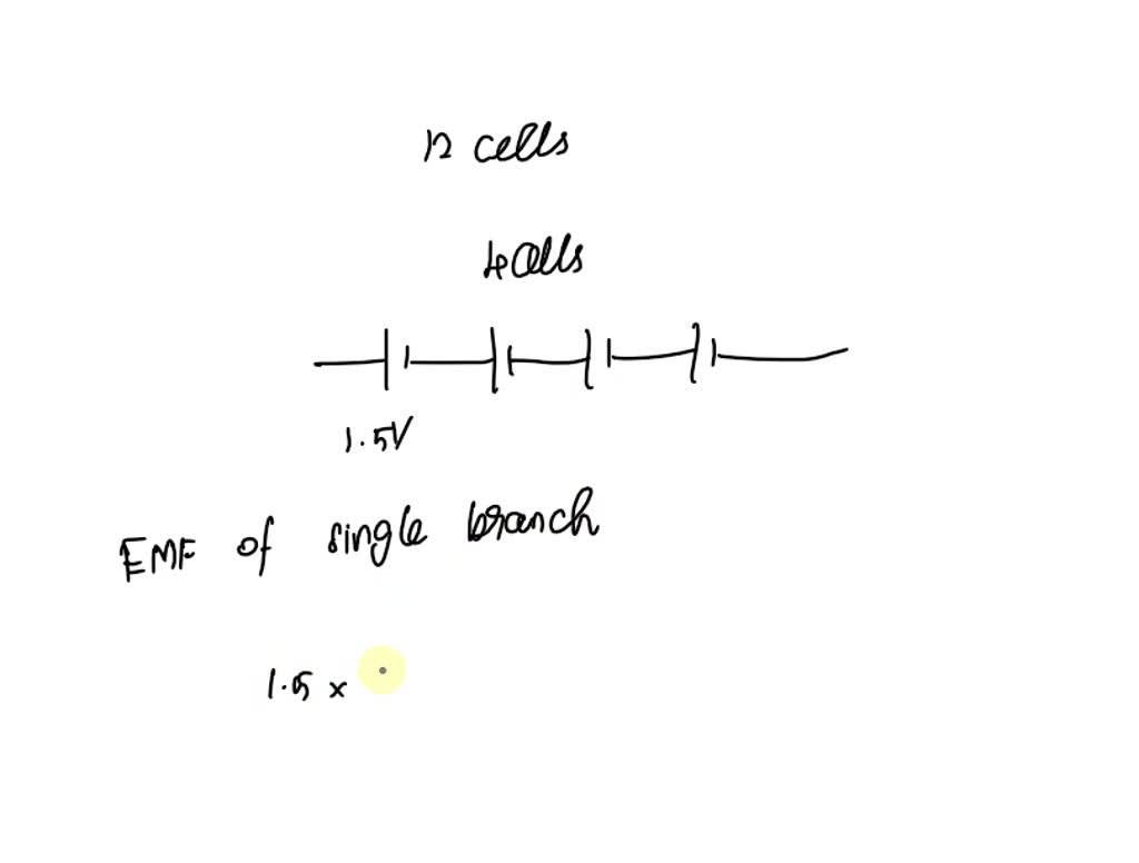 SOLVED: A bank of 12 cells is connected into 3 parallel branches ...