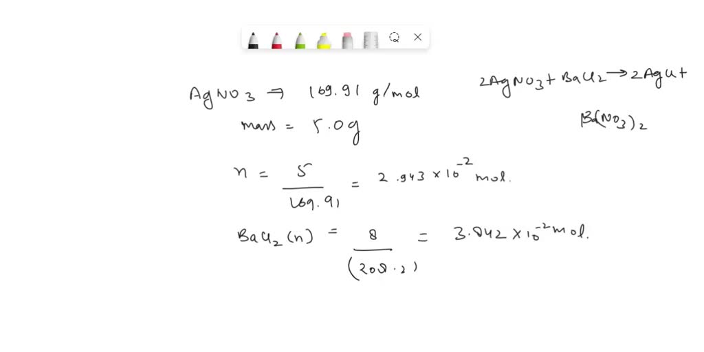 When AgNO3 reacts with BaCl2, AgCl and BaNO3 are formed. How many grams ...