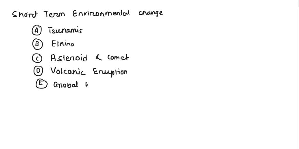 SOLVED: Where are examples of short-term environmental change? Check ...