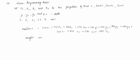 your company has decided to hire a ship container to transport 4 types ...