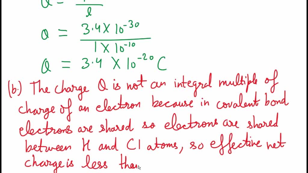 SOLVED: (II) The HCl molecule has a dipole moment of about 3.4 × 10 ...